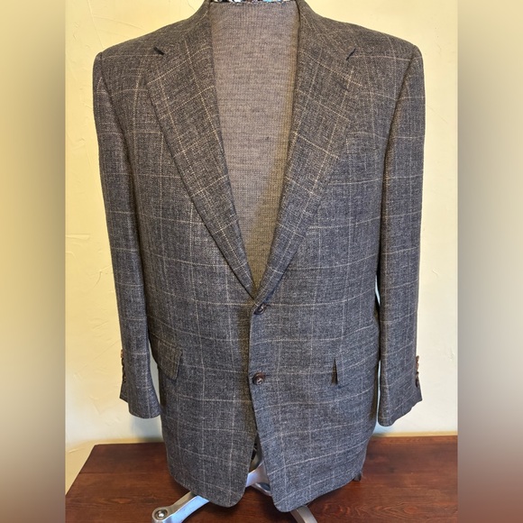 Hickey Freeman | Suits & Blazers | Hickey Freeman Gray Silk Linen Wool ...